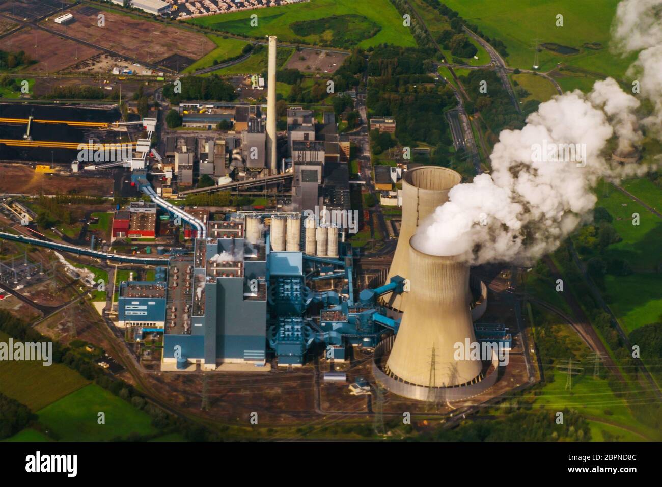 Aerial view, Kraftwerk Westfalen power plant, RWE Power, coal power ...
