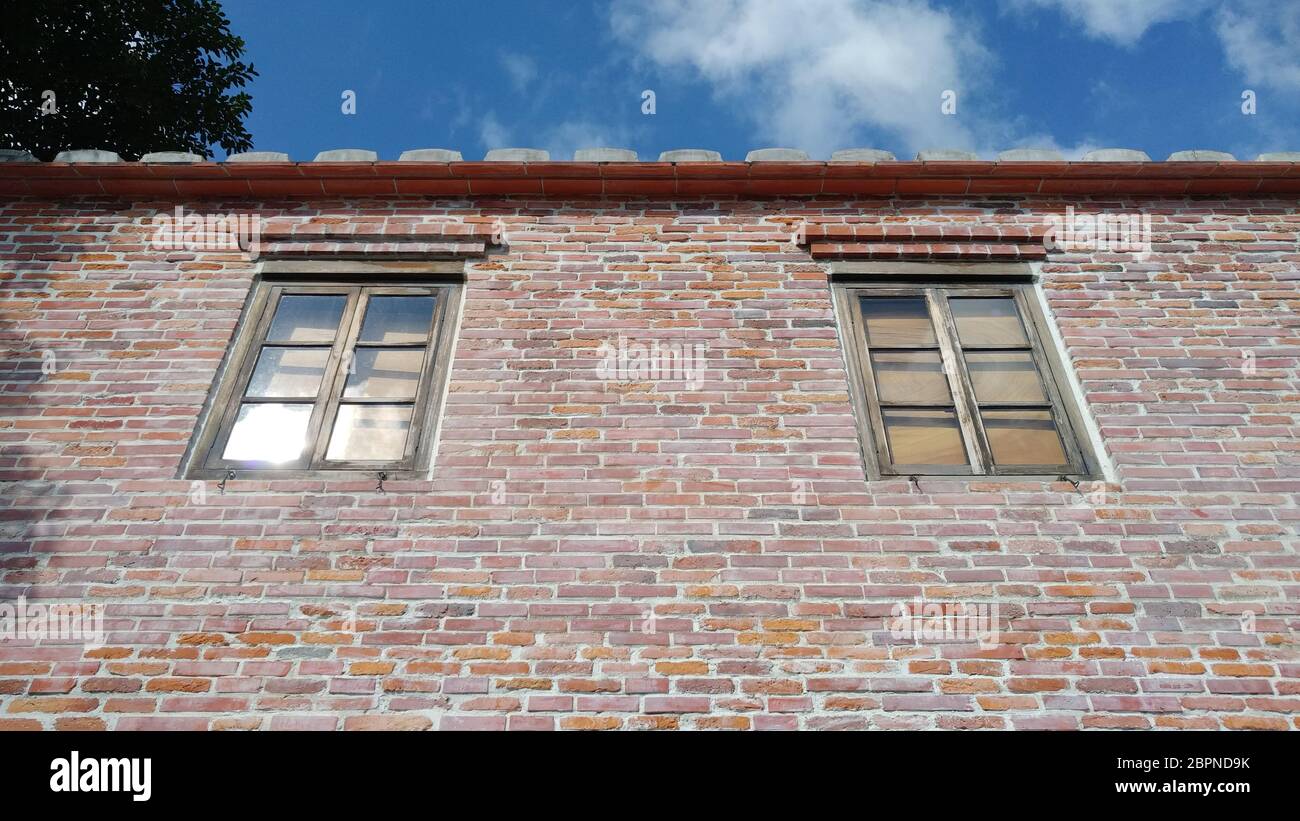 The Traditional ancient gothic style window. Old vintage window on ...