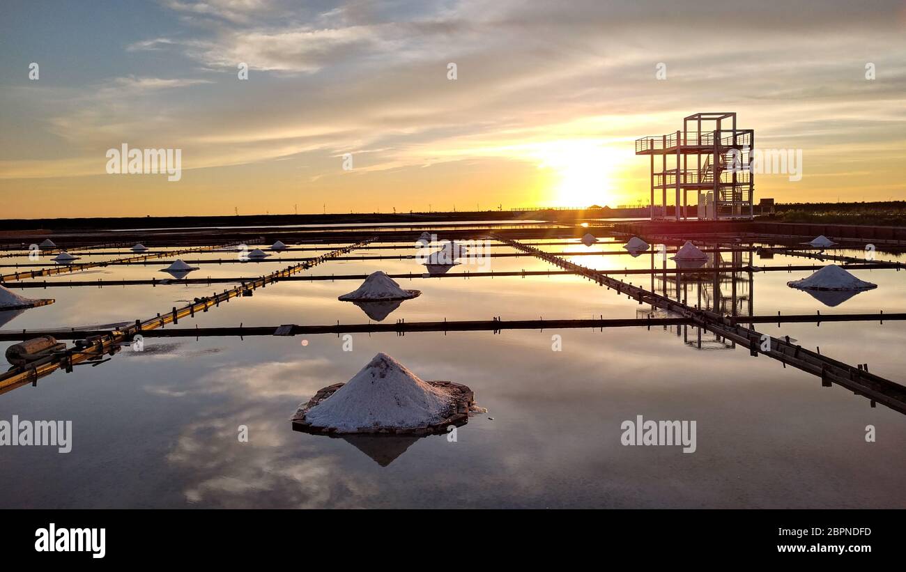 The The salt farm (or salt field) in Tainan Taiwan. The place is also a ...