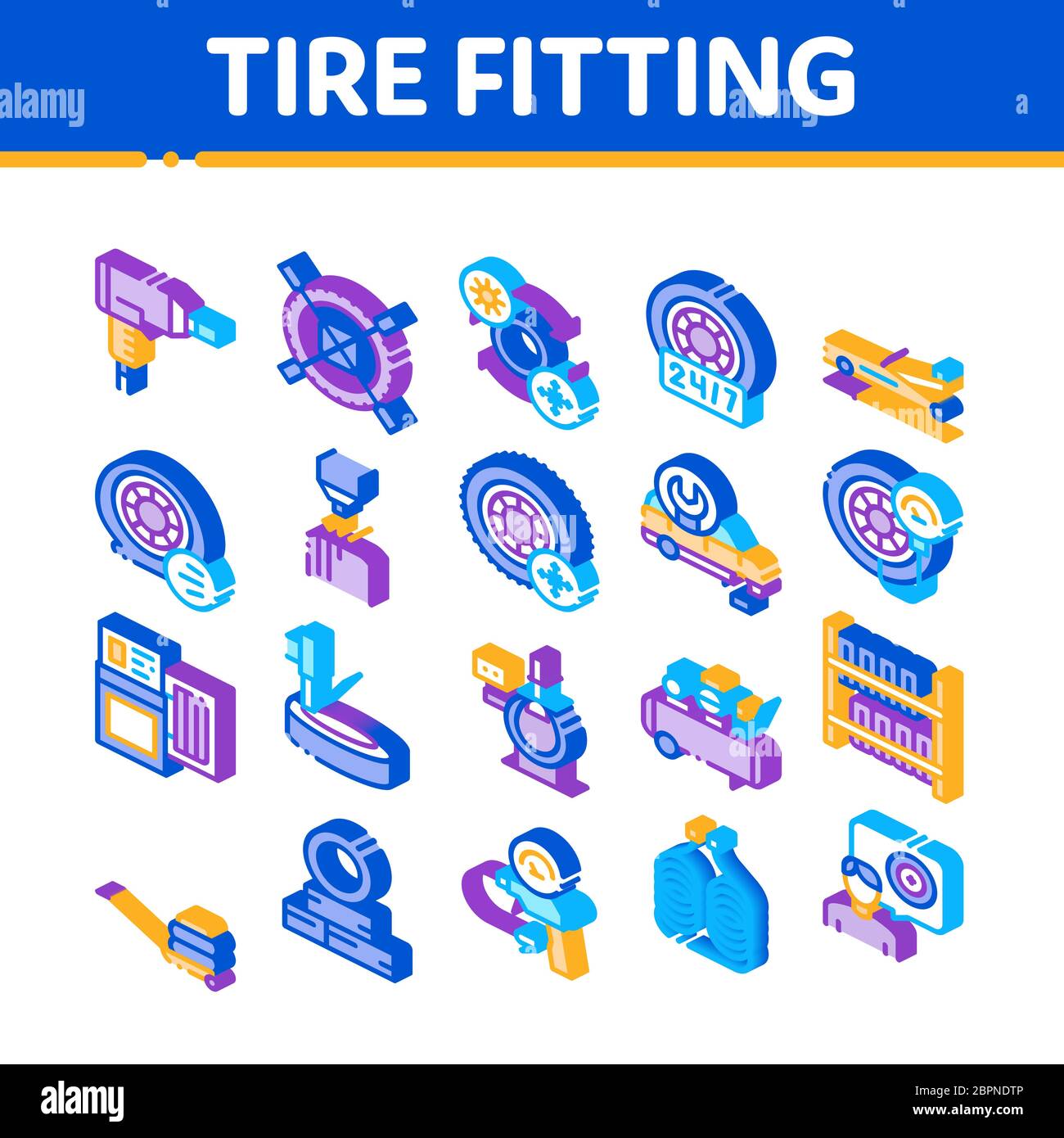 Installing tire Stock Vector Images - Alamy