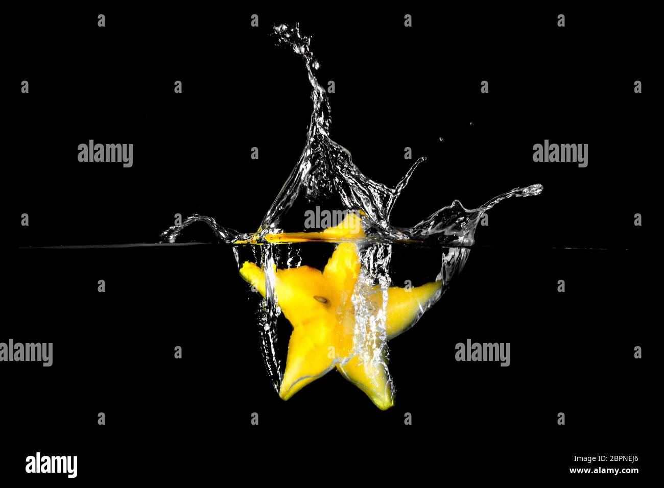 Exotic fruits from Thailand. Star fruit falling into the water - Imagem ...