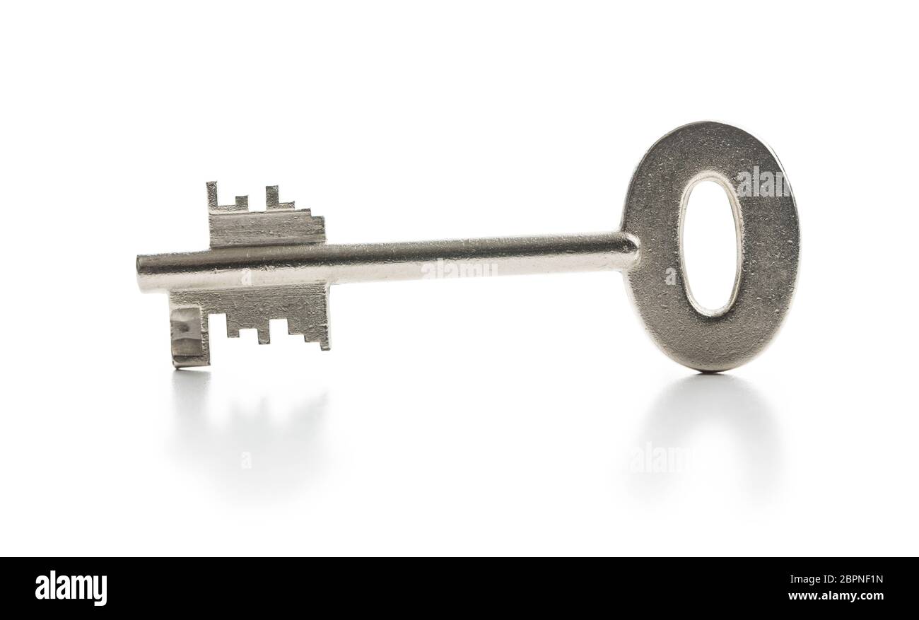 One safe key isolated on white background Stock Photo - Alamy