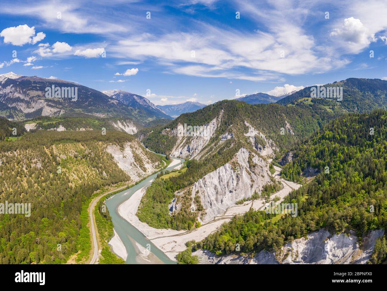 Aerial View Of The Rhine Gorge Or The Grand Canyon Of Switzerland Aerial View Of The Rhine Gorge Or The Grand Canyon Of Switzerland