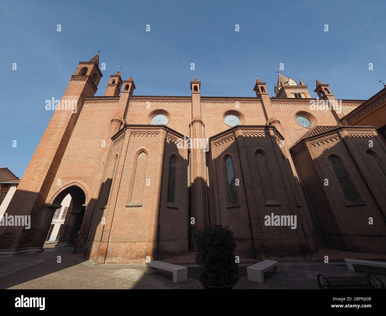 Duomo di San Lorenzo (St Lawrence cathedral) in Alba, Italy Stock Photo ...