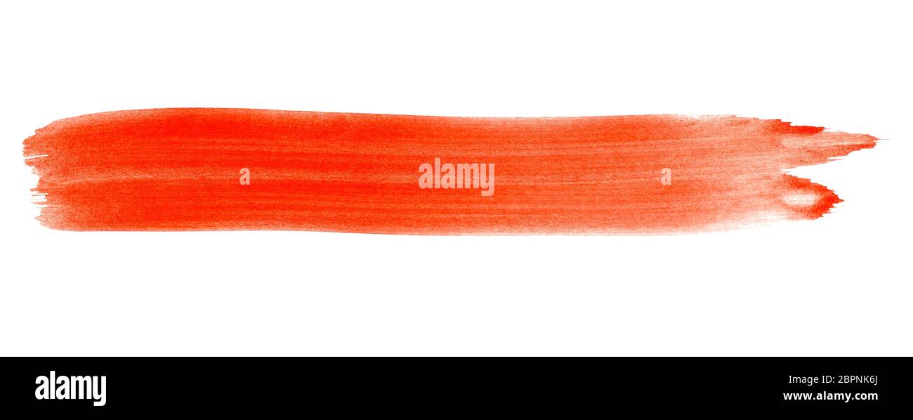 Hand painted brush stripe with red color Stock Photo - Alamy