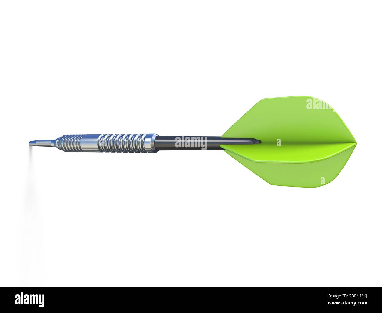 One green dart 3D rendering illustration isolated on white background ...