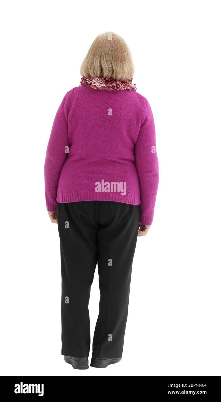Fullbody woman's back isolated over white Stock Photo - Alamy
