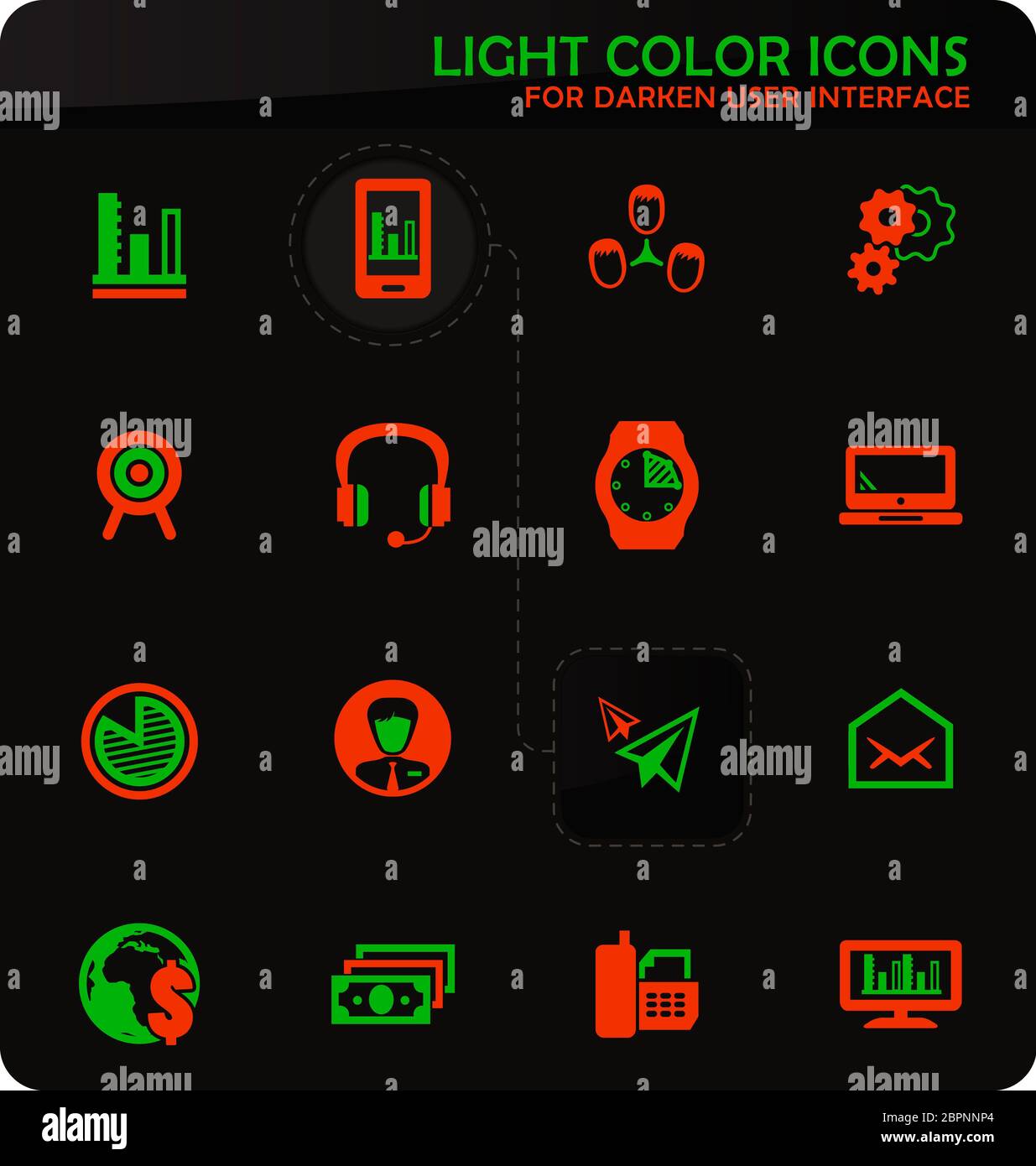 Business management and human resources easy color vector icons on ...