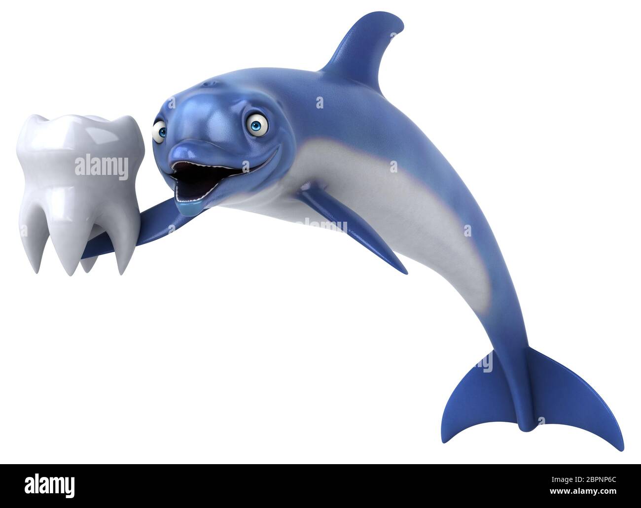 Fun dolphin - 3D Illustration Stock Photo - Alamy