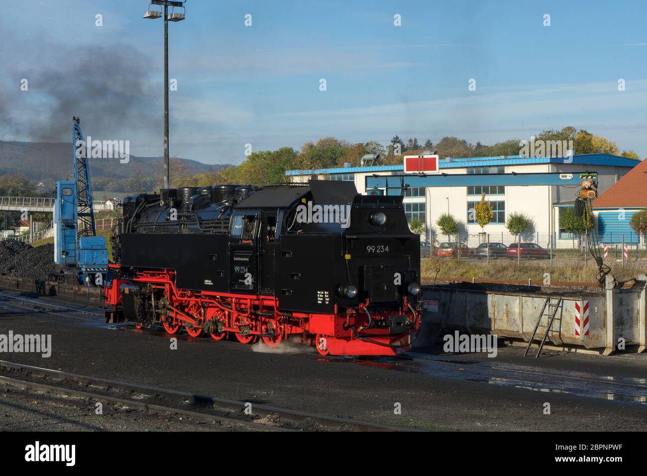 Steam engine train in the train station Wernigerode, germany Stock ...