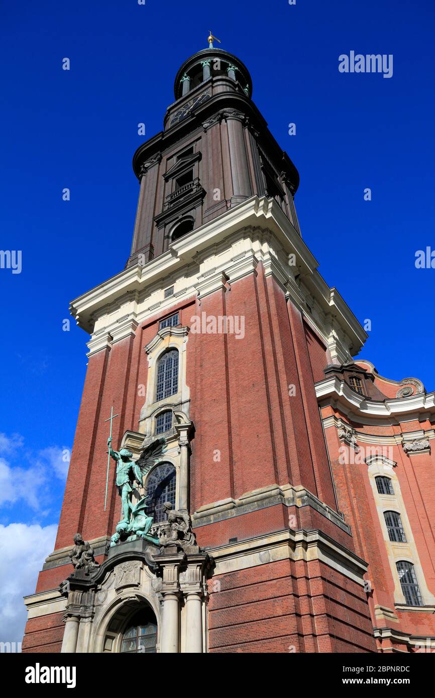 Famous Lutheran main Church St. Michael's , Hamburg, Germany Stock ...