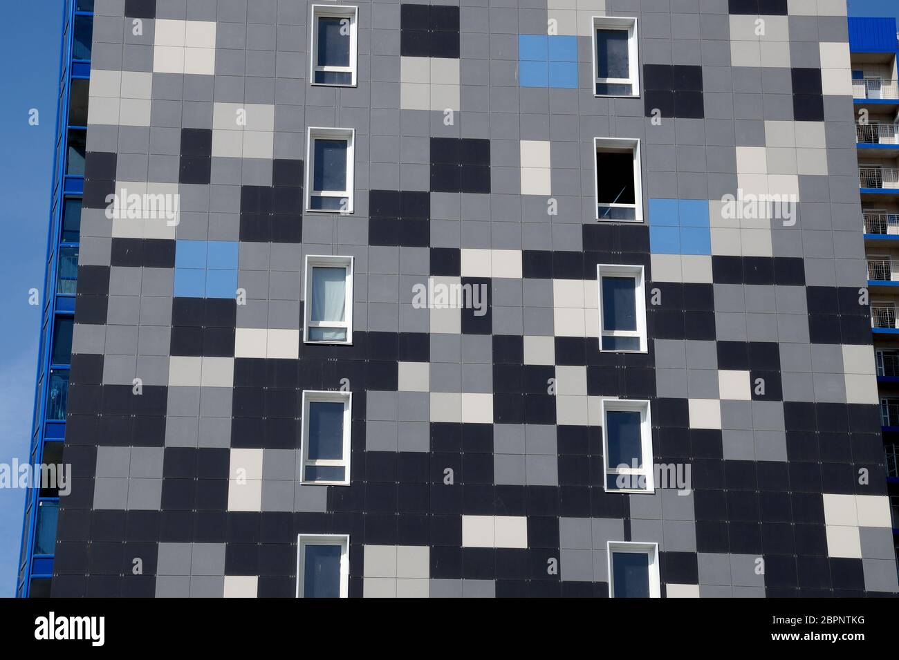 New house revetted with a multi-colored granite tile in the city of ...