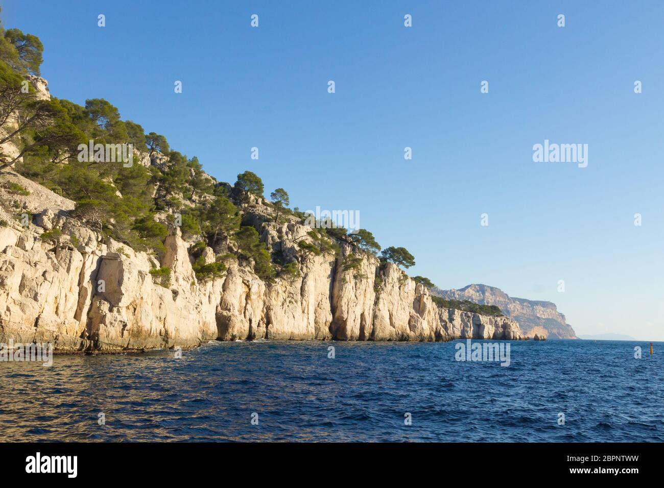 Beautiful nature of Calanques on the azure coast of France. Calanques ...
