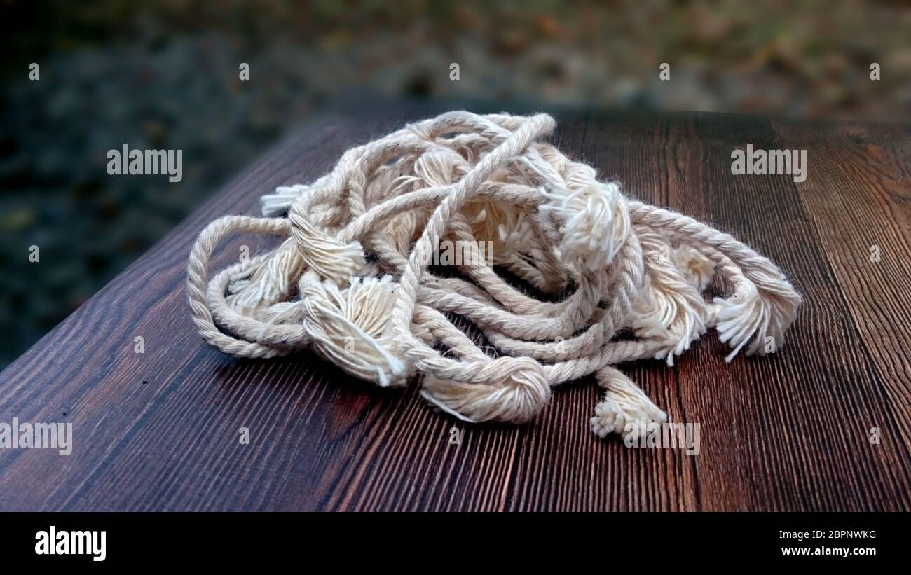 Natural cotton rope. yarn background for craft and hobby concept Stock ...