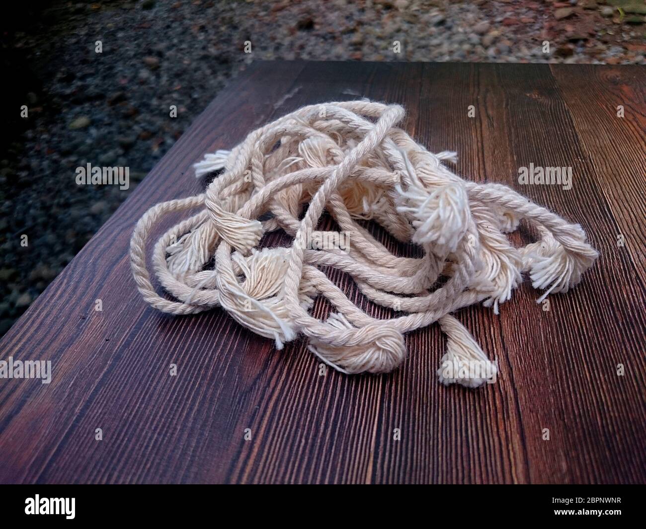 Natural cotton rope. yarn background for craft and hobby concept Stock ...