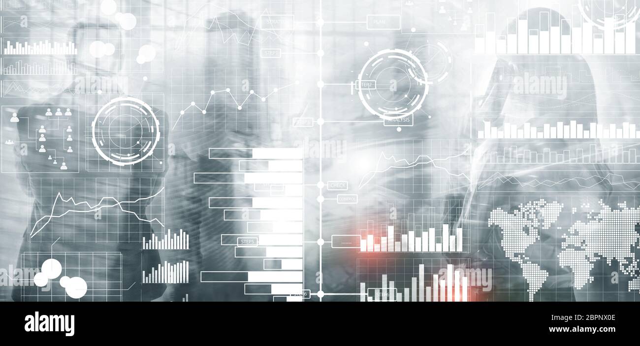 Universal technology background. Business intelligence Diagram ...