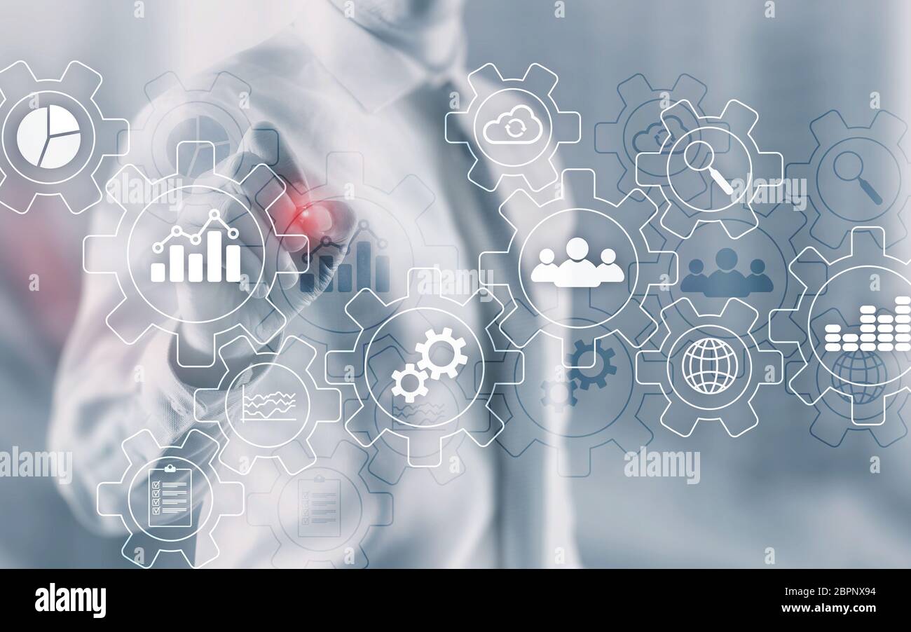 Automation for business technology management and workflow diagram with ...