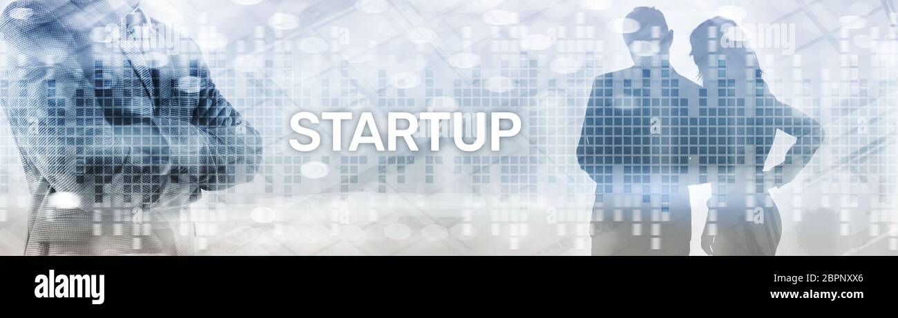 Start up New Business Corporate Concept. Background with silhouettes on ...