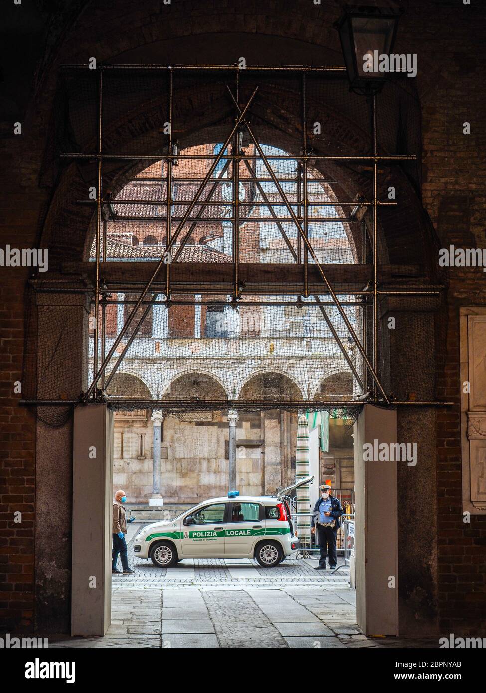 Cremona, Lombardy, Italy - May 2020 Local People wearing protection ...