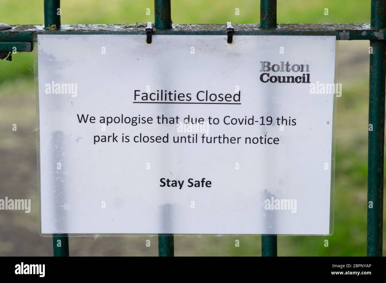Facilities closed due to covid-19 coronavirus parks closed Bolton ...