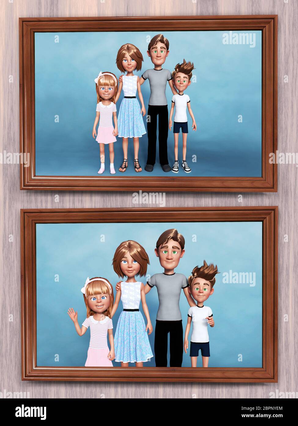 Together kids cartoon two hi-res stock photography and images - Alamy