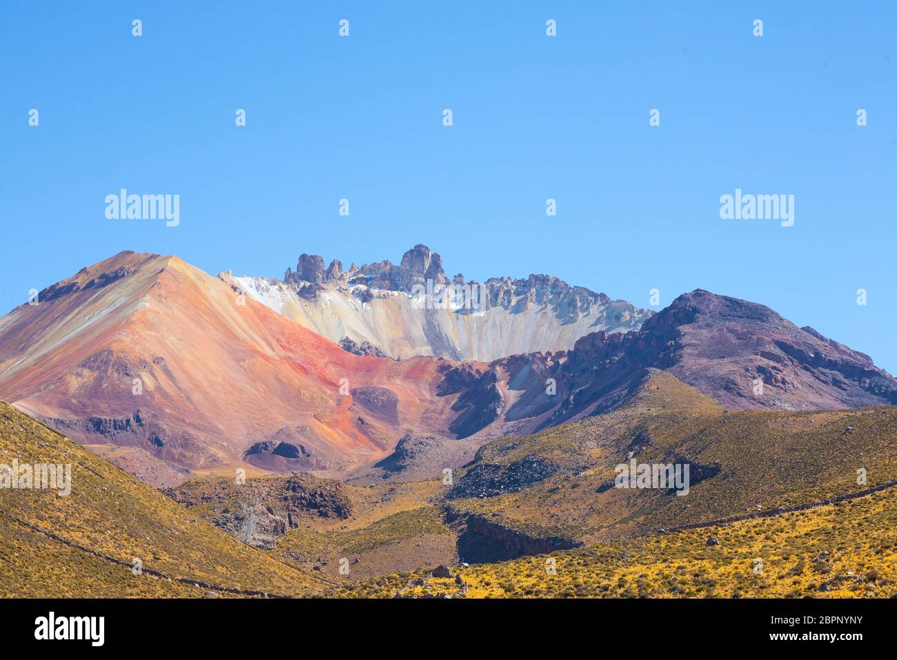 Tunupa volcano from Chatahuana viewpoint. Salar de Uyuni, Bolivia ...