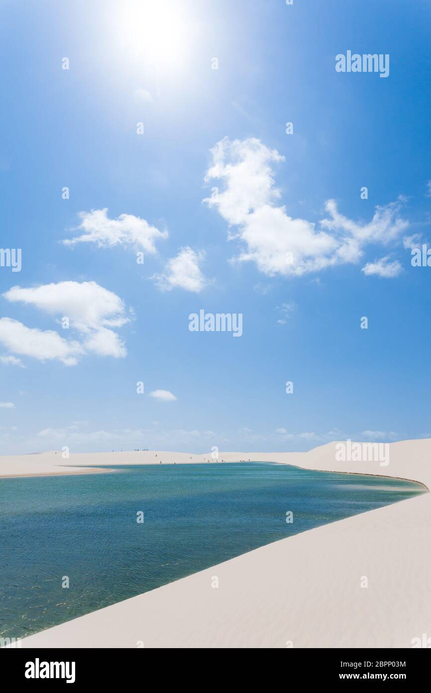 White sand dunes panorama from Lencois Maranhenses National Park ...