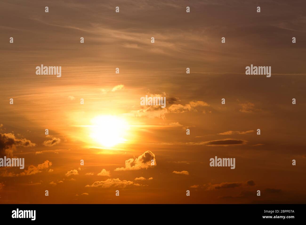 Yellow dramatic sunset sky, natural background or backdrop for sky ...