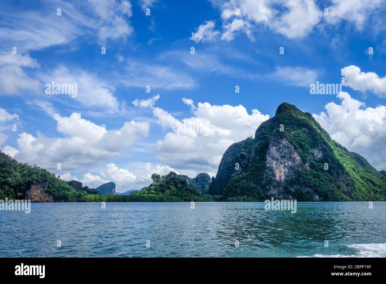 Phang Nga Bay limestone cliffs in Thailand Stock Photo - Alamy