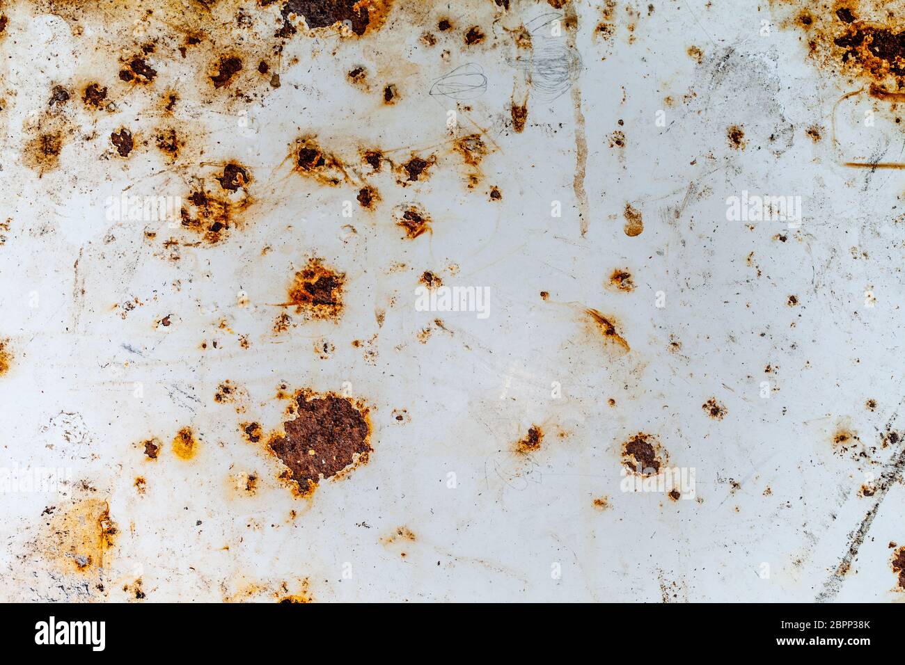 Bright rust stains texture paint showing through to rust underneath ...