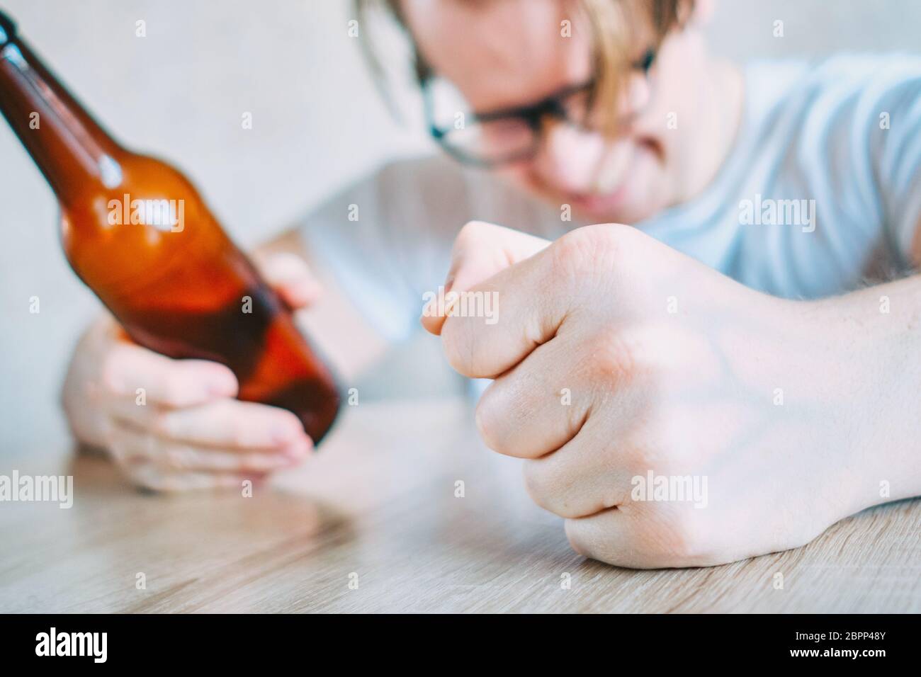 Angry alcoholic man hi-res stock photography and images - Alamy