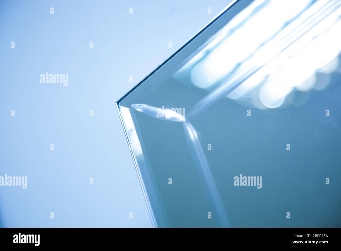 Glass, mirror reflection shapes and shadows. Close-up details. Abstract ...