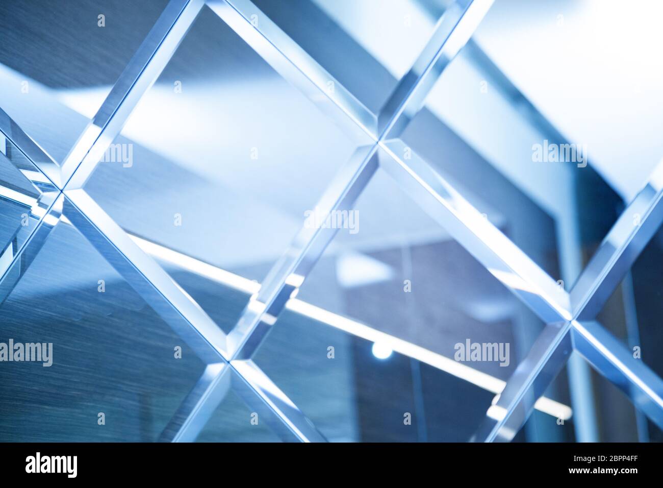 Glass, mirror reflection shapes and shadows. Close-up details. Abstract ...