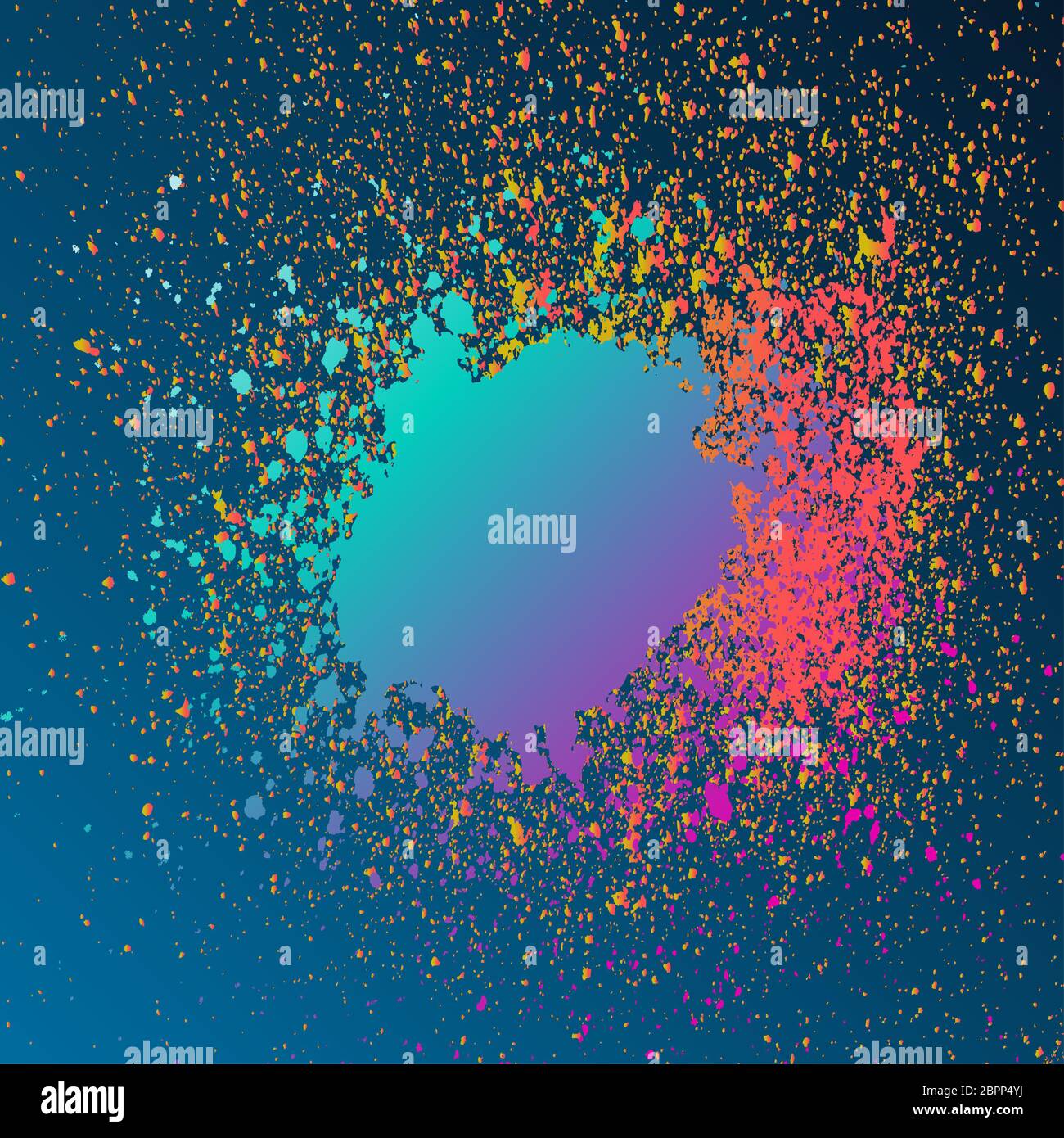 Neon Paint Splatter Border