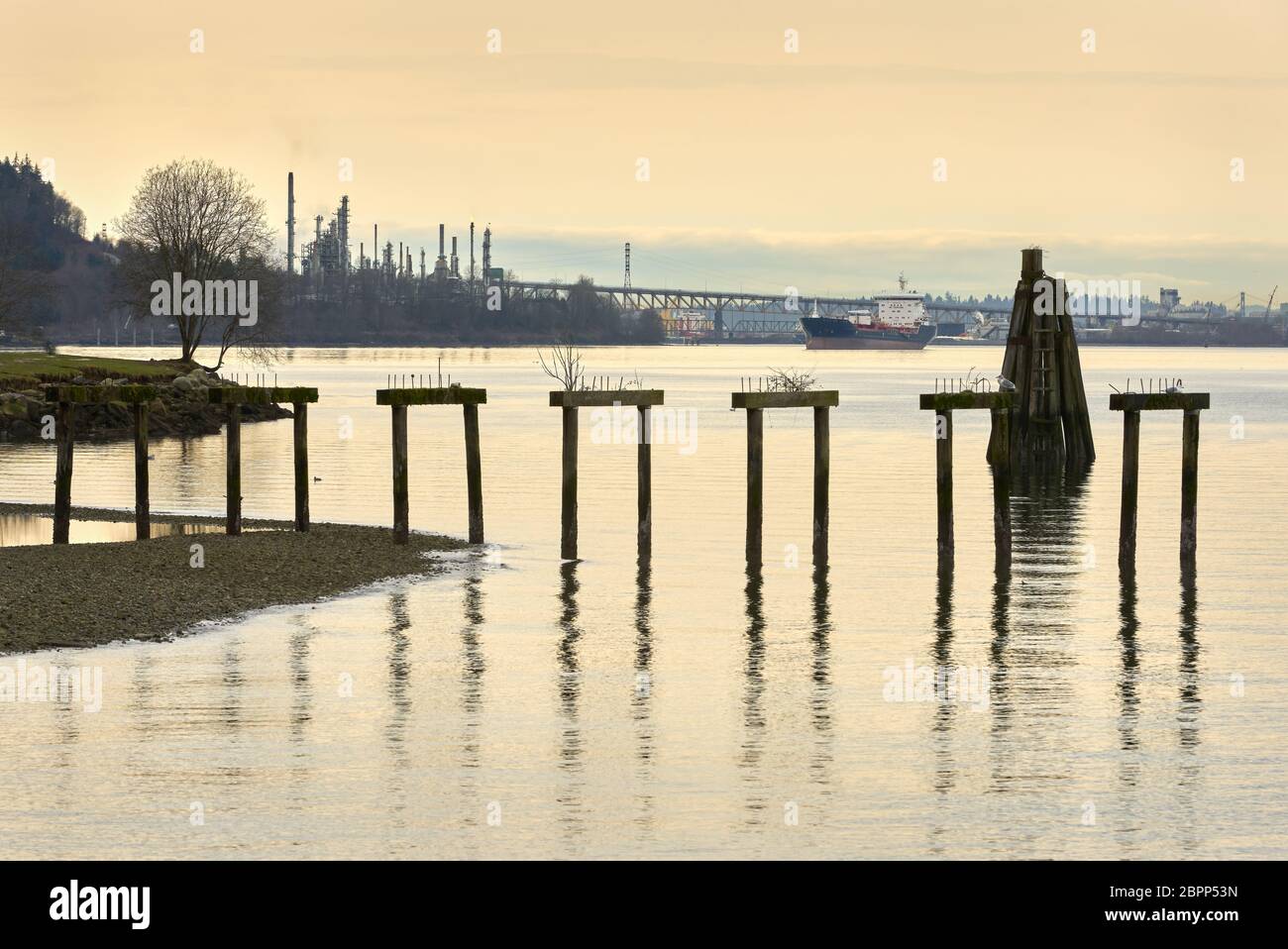 British columbia burrard inlet canada oil refinery hi-res stock ...