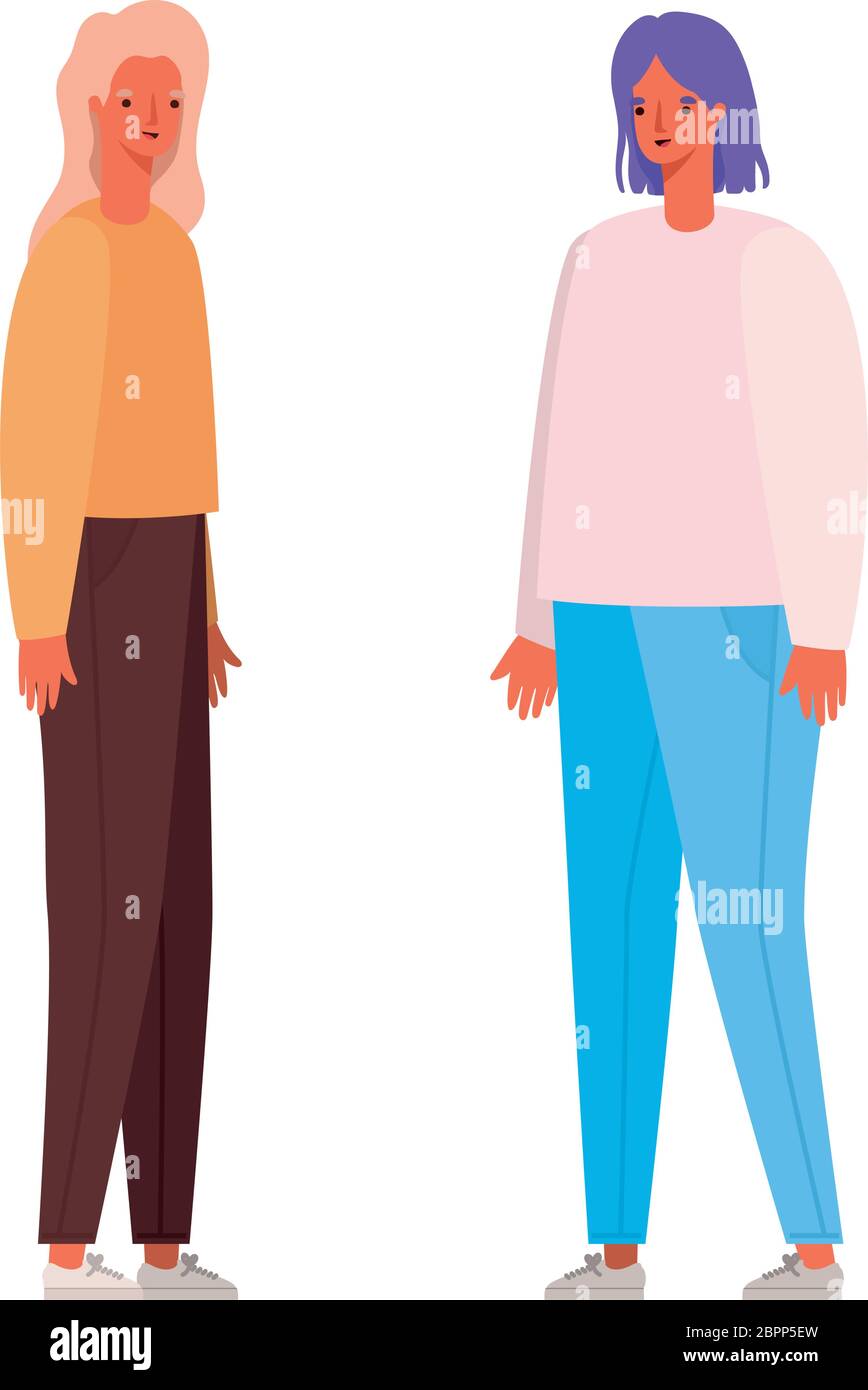 women avatars cartoons vector design Stock Vector Image & Art - Alamy