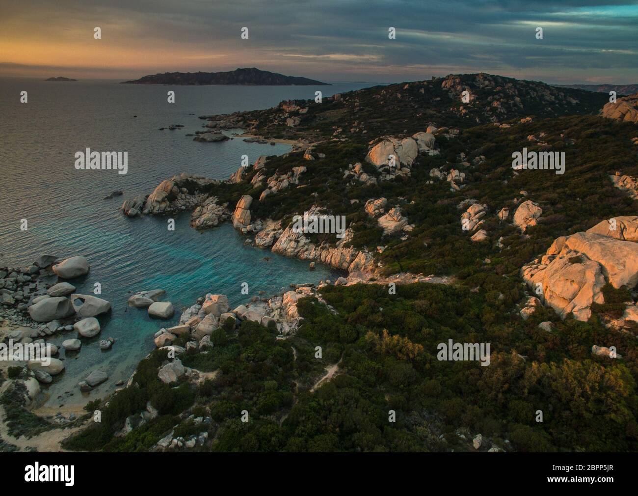 Scenic Sardinia island landscape. Italy sea coast with azure clear ...