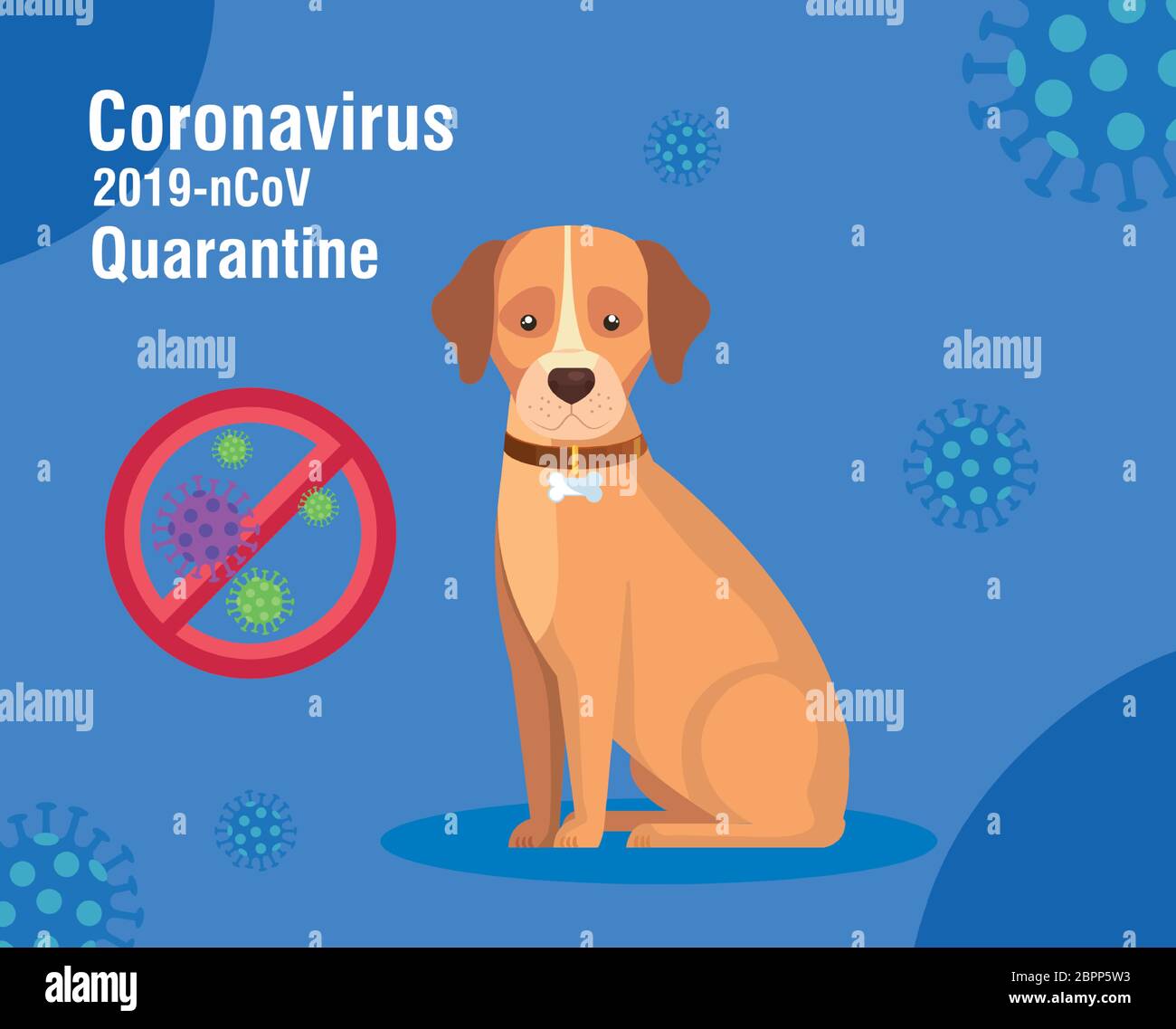 quarantine 2019 ncov campaign with dog Stock Vector Image & Art - Alamy