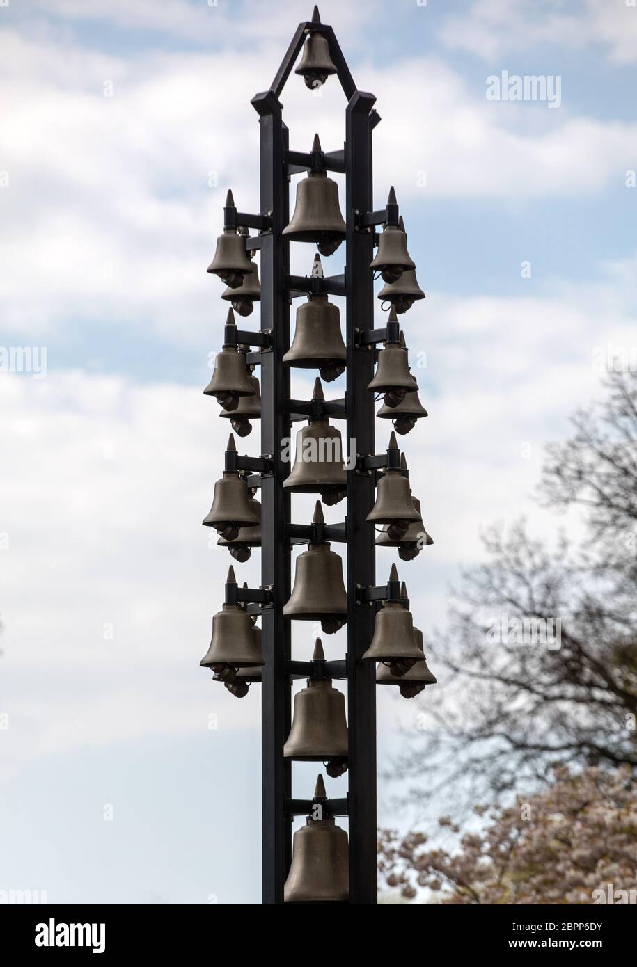 Keukenhof bell bells sculpture monument flower park holland netherlands ...
