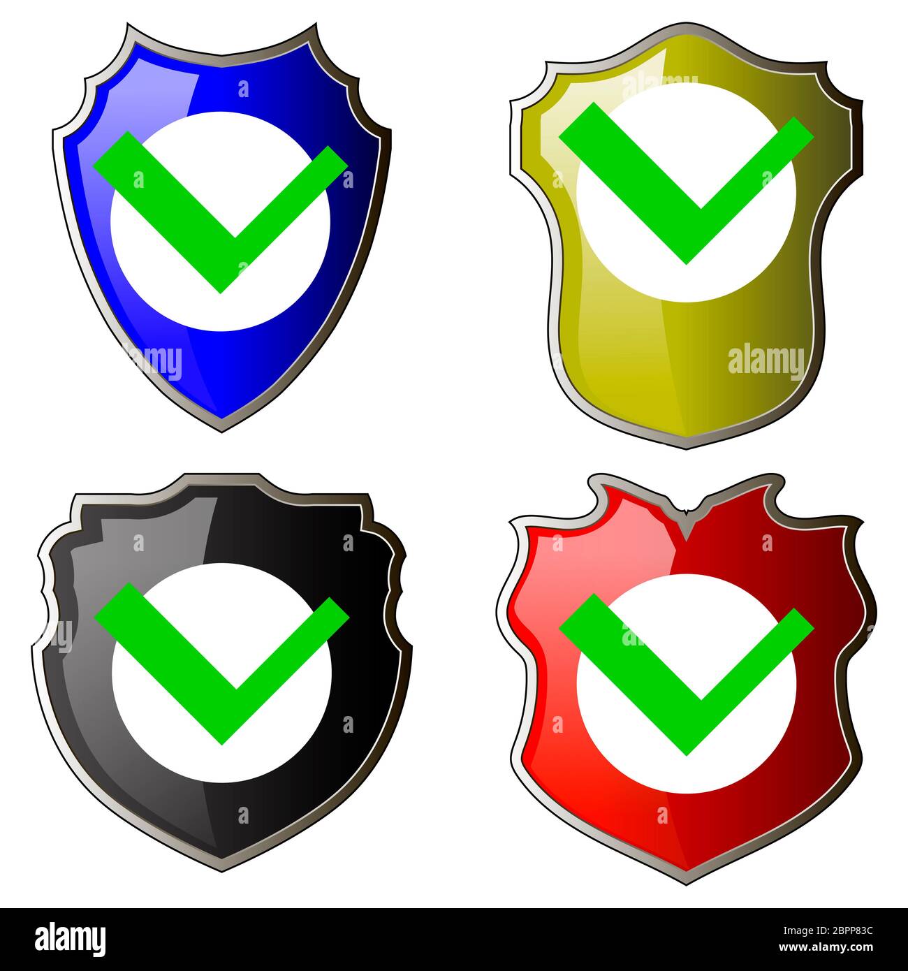 Security Check Icon, Shield Logotype, Protect Sign Isolated on White ...