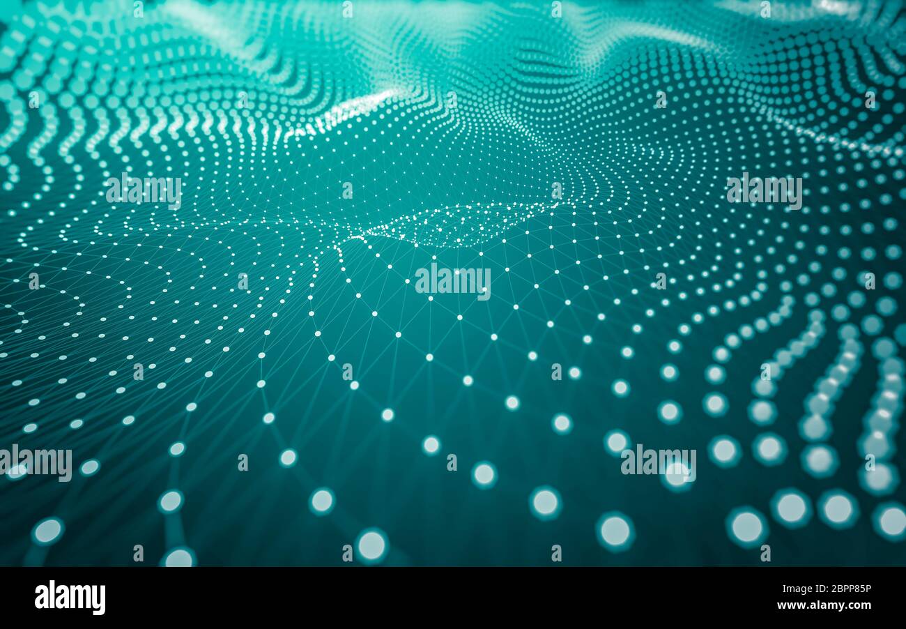 Abstract polygonal space low poly dark background with connecting dots and lines. Connection ...