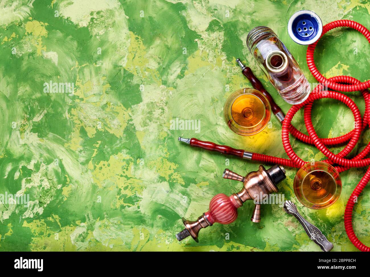 East hookah with a taste of alcohol. Hookah and brandy.Shisha hookah ...