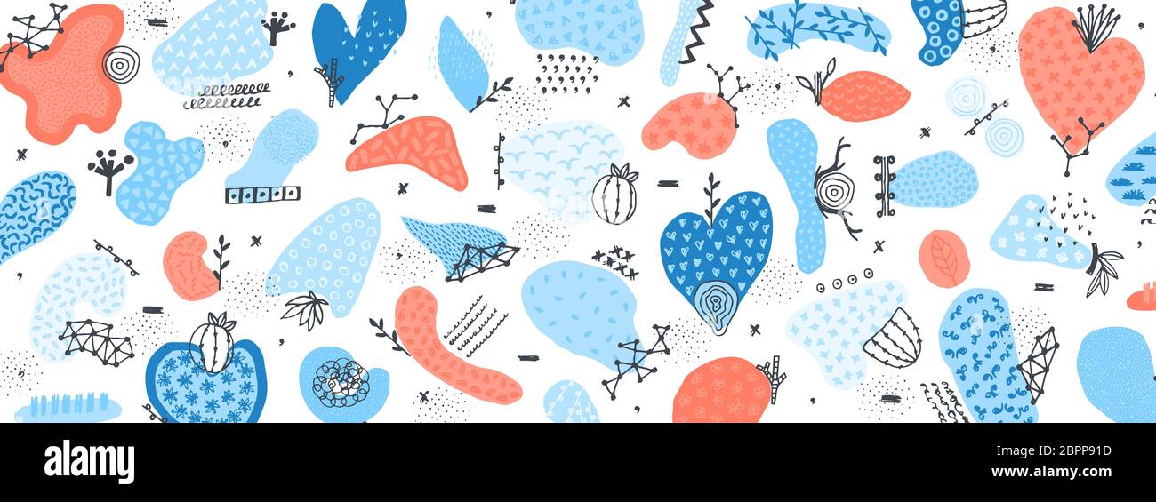 Vector abstract creative background with hand drawn elements and ...