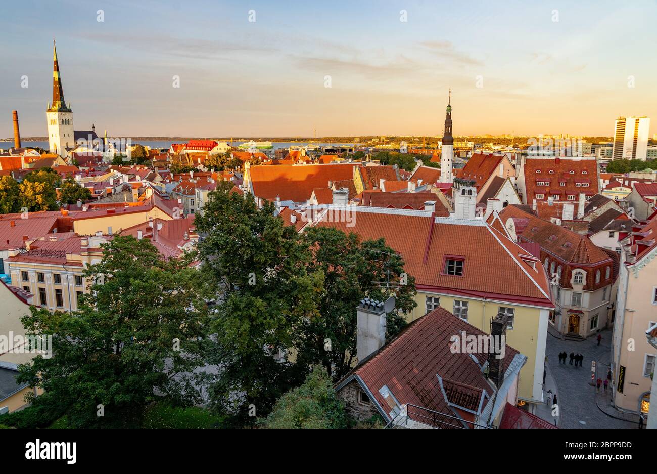 The Attractions of the Beautiful Medieval Town of Tallinn Stock Photo ...