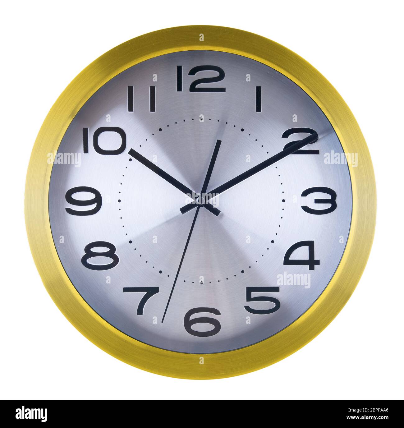 Wall clock isolated on white background. Ten past ten Stock Photo - Alamy