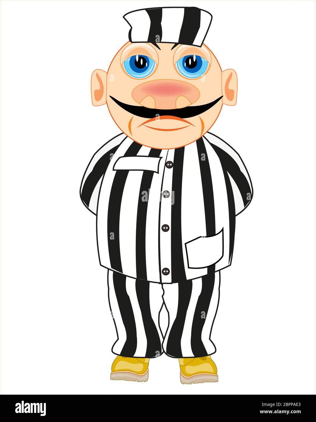 Vector illustration of the cartoon men prisoner in striped cloth Stock ...