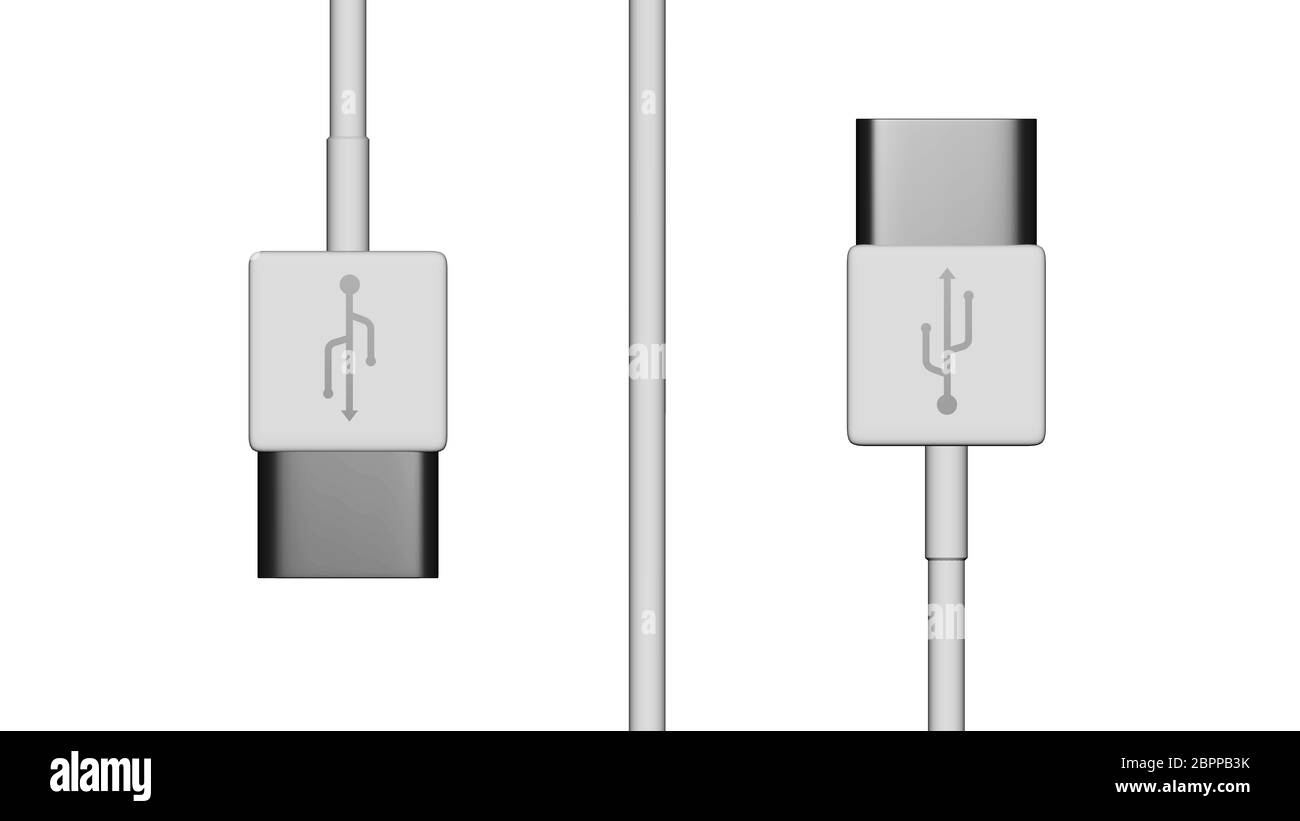 The 3d rendering of USB4 cable isolated on white background Stock Photo ...