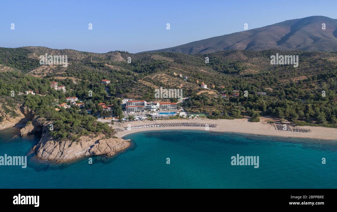 aerial view of Tripiti beach. Thassos island, Greece Stock Photo - Alamy