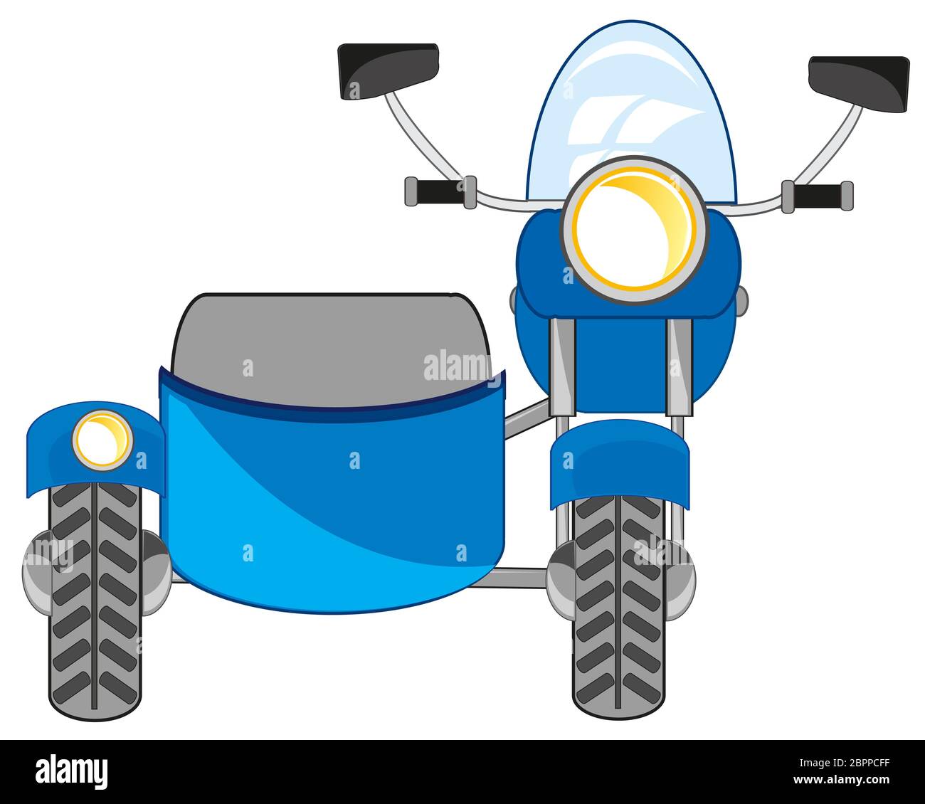 Vector illustration of the transport facility motorcycle with sidercar ...