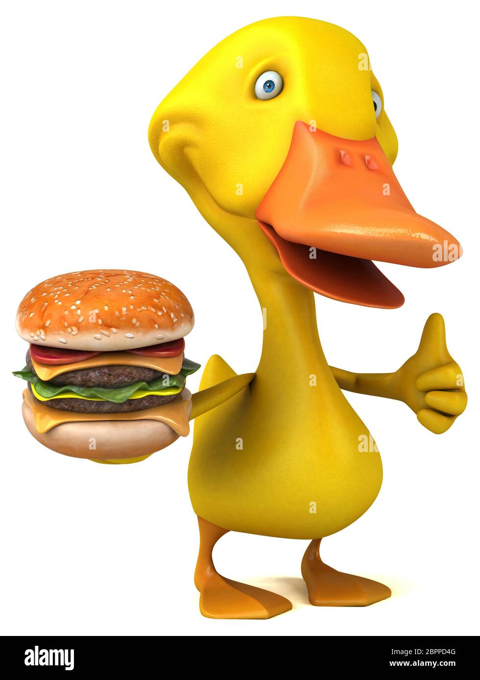 Fun duck - 3D Illustration Stock Photo - Alamy